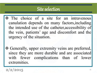 Intravenous canulation, its complication and nursing management | PPSX