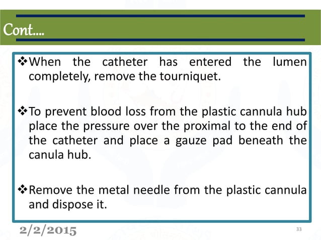 Intravenous canulation, its complication and nursing management | PPSX