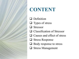 inservice education of stress management ppt | PPTX