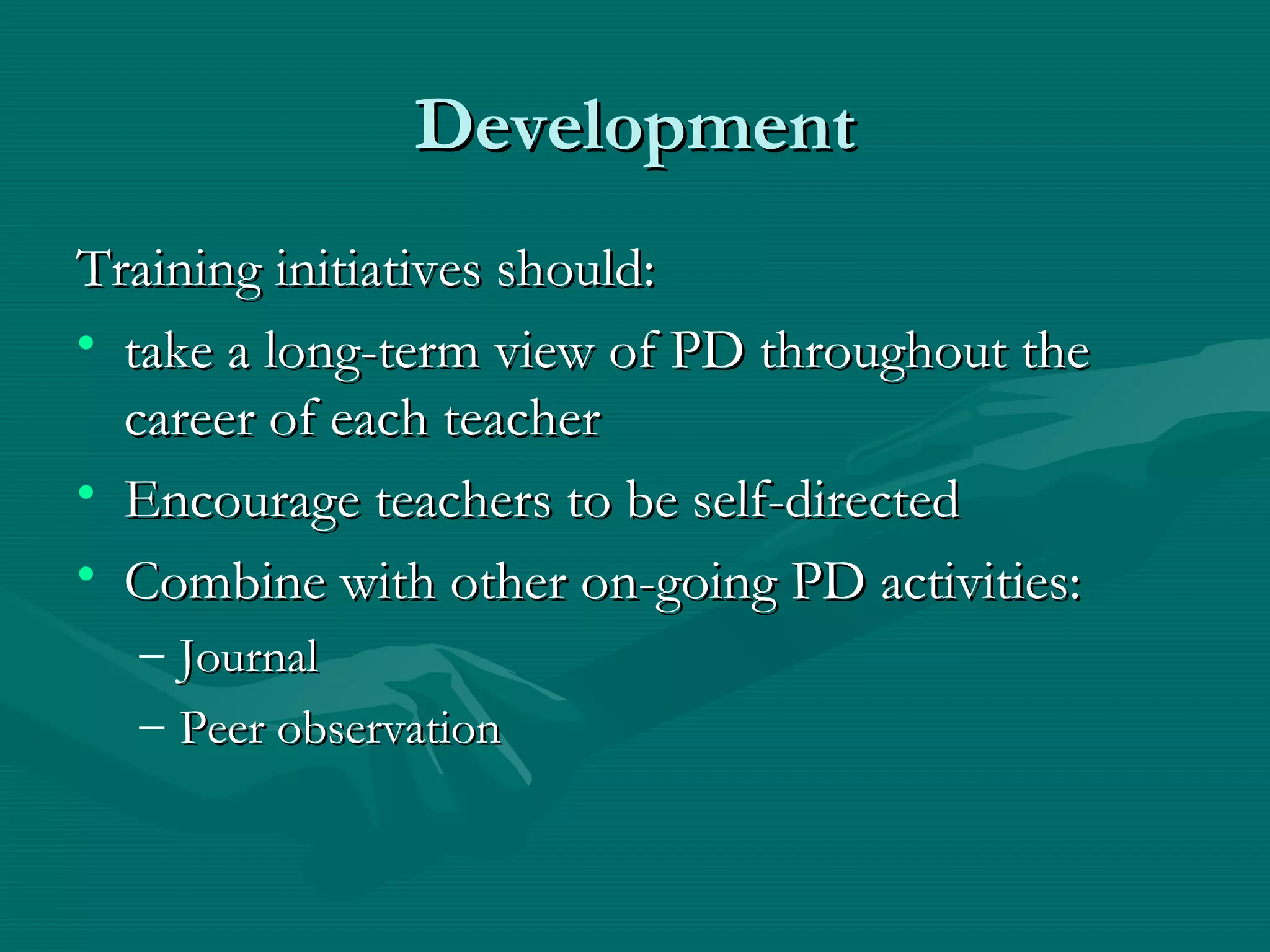 Design and Implementation of In-Service Teacher Training | PPT