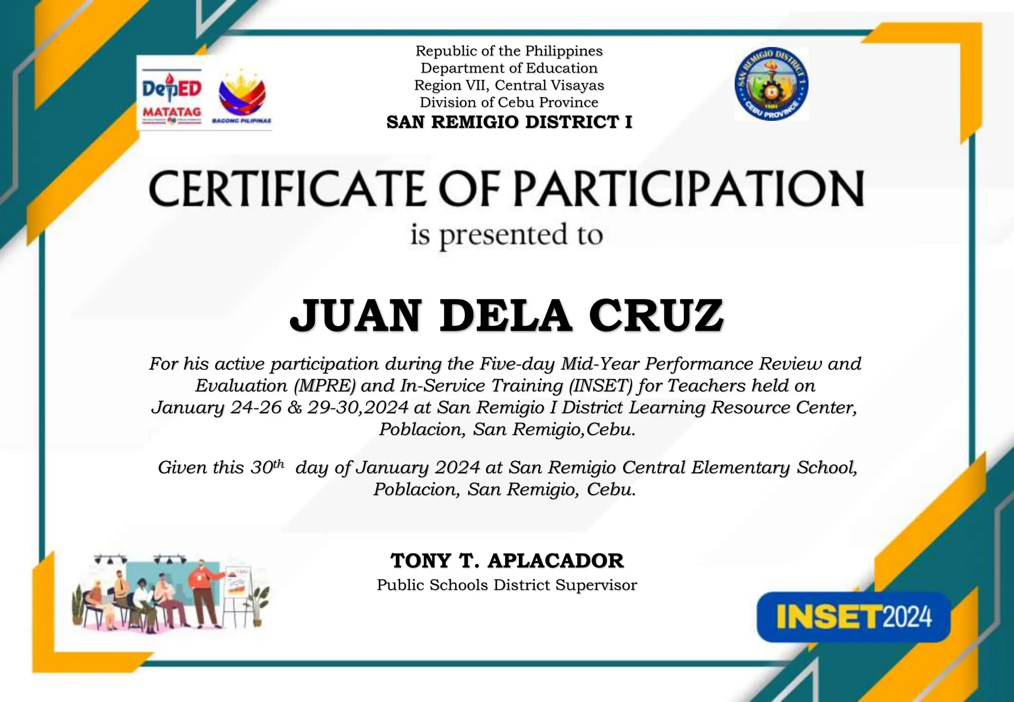 IN-SERVICE TRAINING FOR TEACHERS CERTIFICATES | PPTX