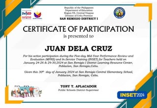 IN-SERVICE TRAINING FOR TEACHERS CERTIFICATES | PPTX