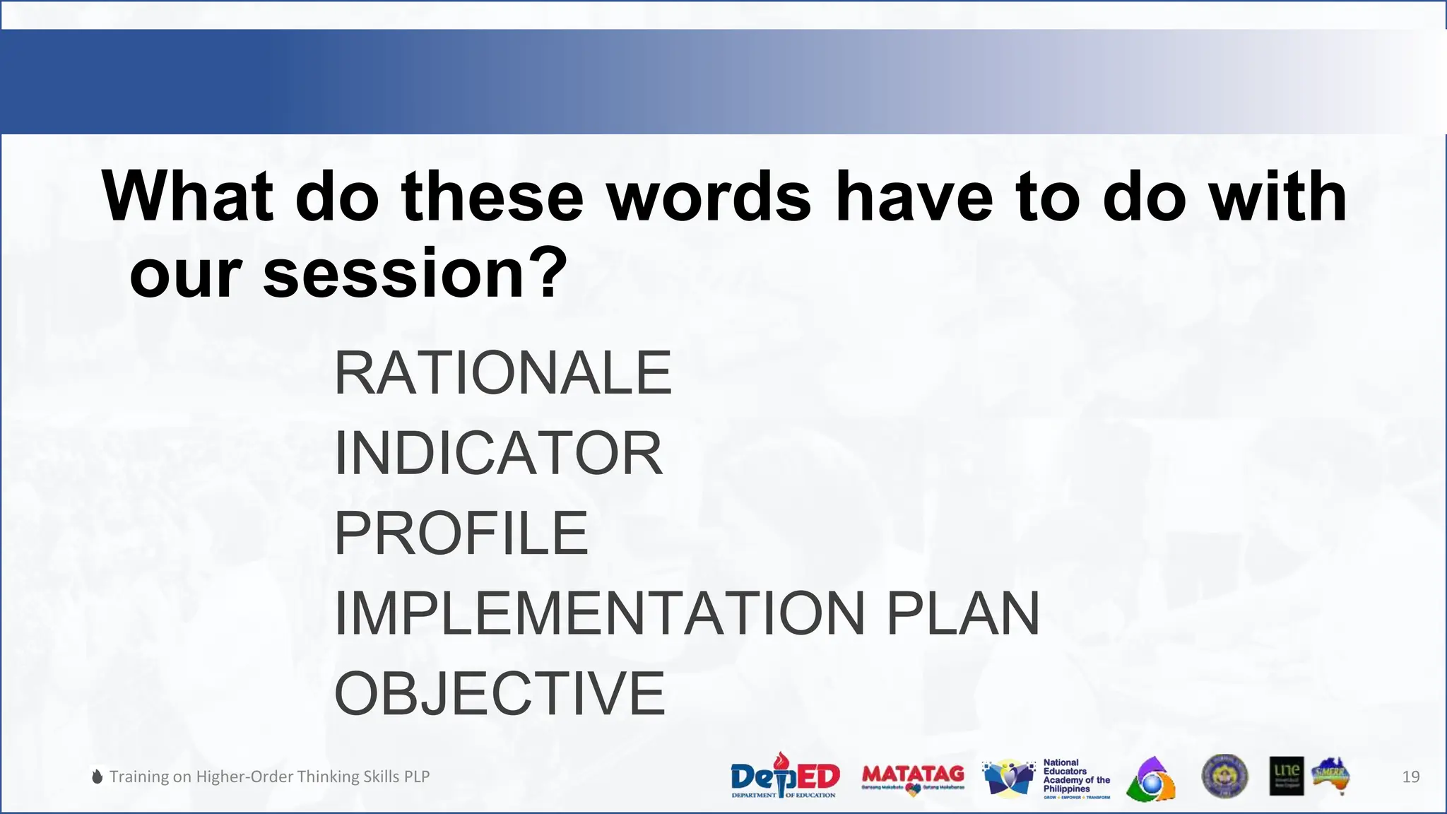 Training on higher- order thinking skills professional learning ...