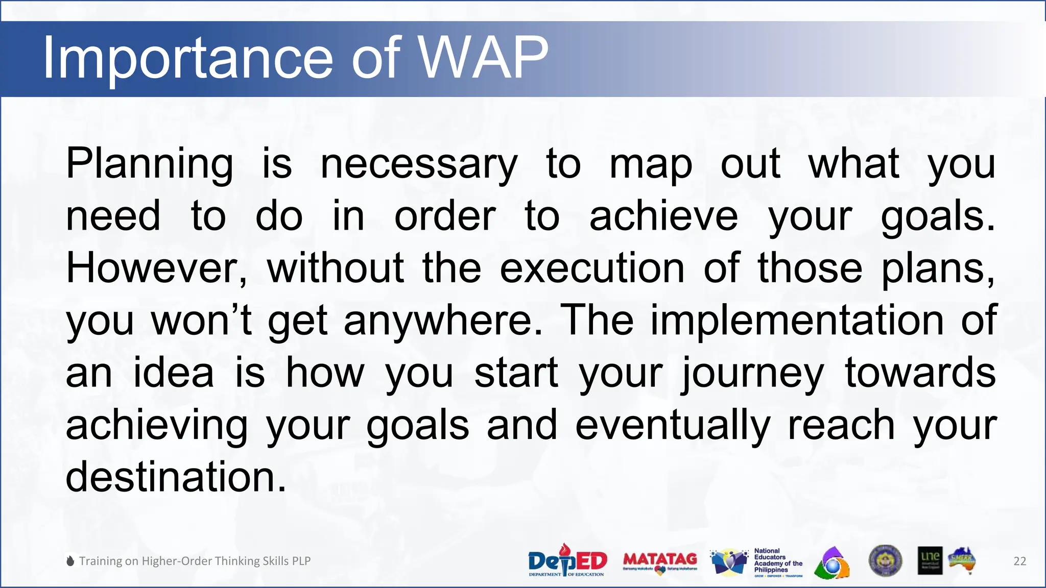 Training on higher- order thinking skills professional learning ...