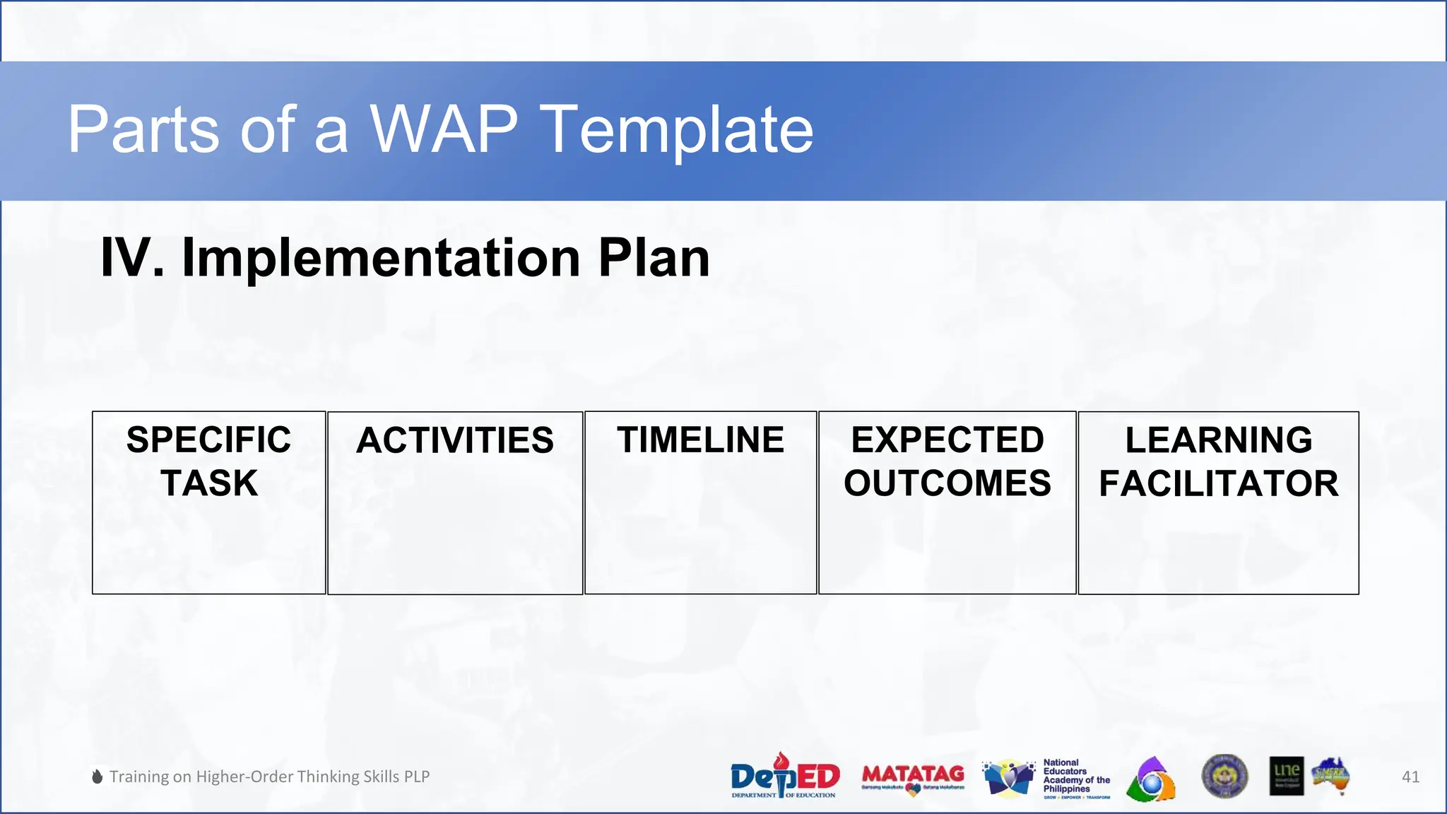 Training on higher- order thinking skills professional learning packagesINSET-S5-WAP.pptx