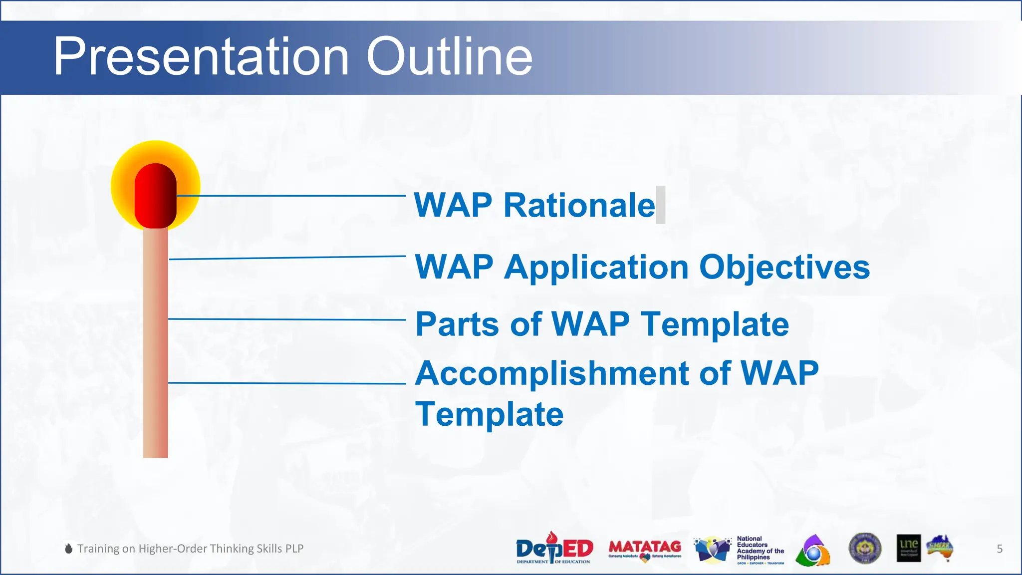 Training on higher- order thinking skills professional learning packagesINSET-S5-WAP.pptx