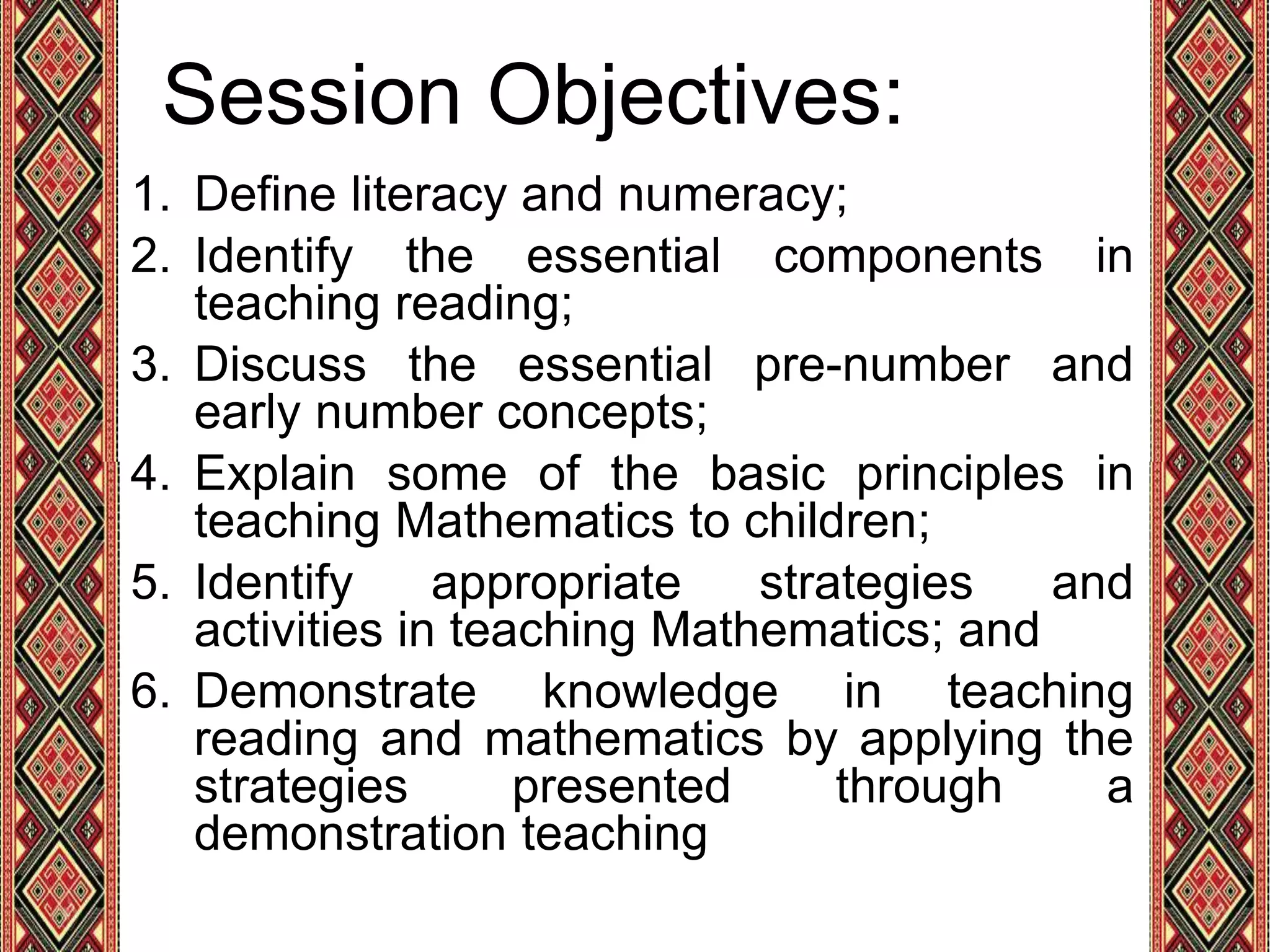 strategies in promoting numeracy and literacy | PPTX