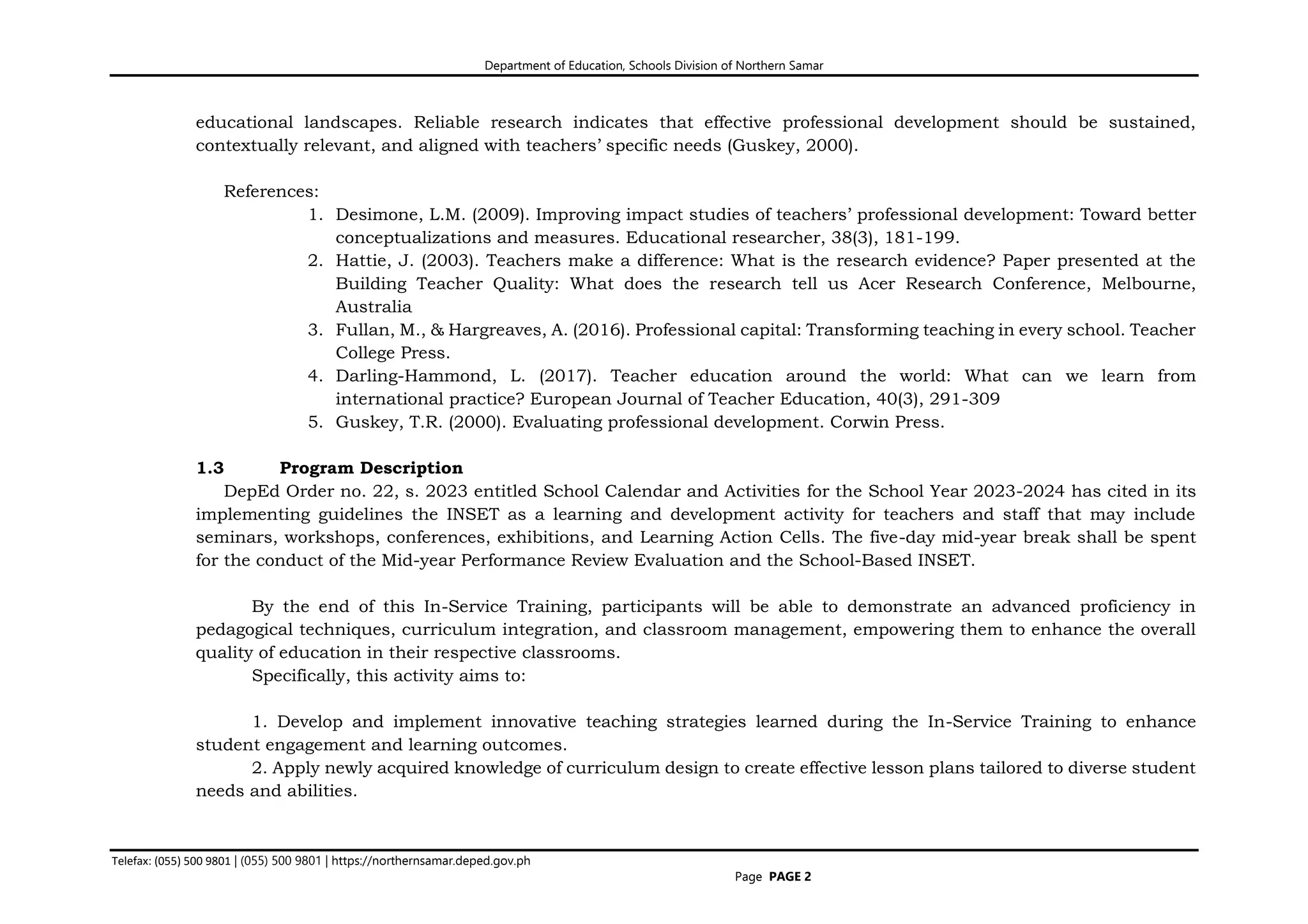 Sample Template for In-service training for teachers.docx