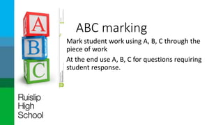 Briefing - 3rd September - Marking & Feedback | PPTX