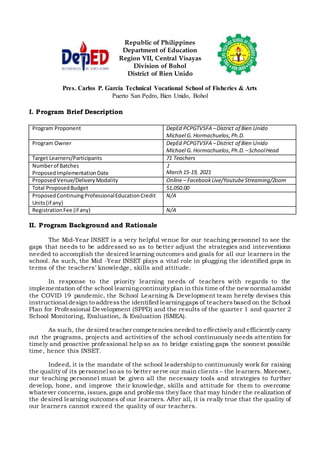 MIDYEAR IN SERVICE TRAINING 2021 | DOCX