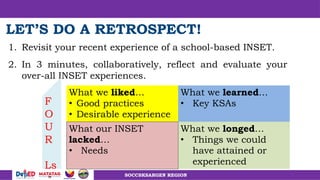 INSET PLANNING and DESIGNING of PD Programs | PPTX