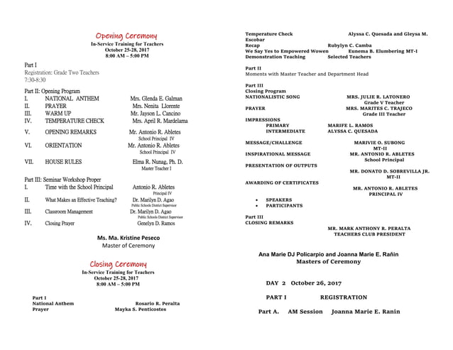 inset program sample school-based activity | DOCX