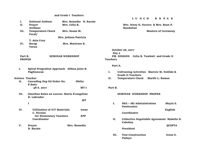 inset program sample school-based activity | DOCX