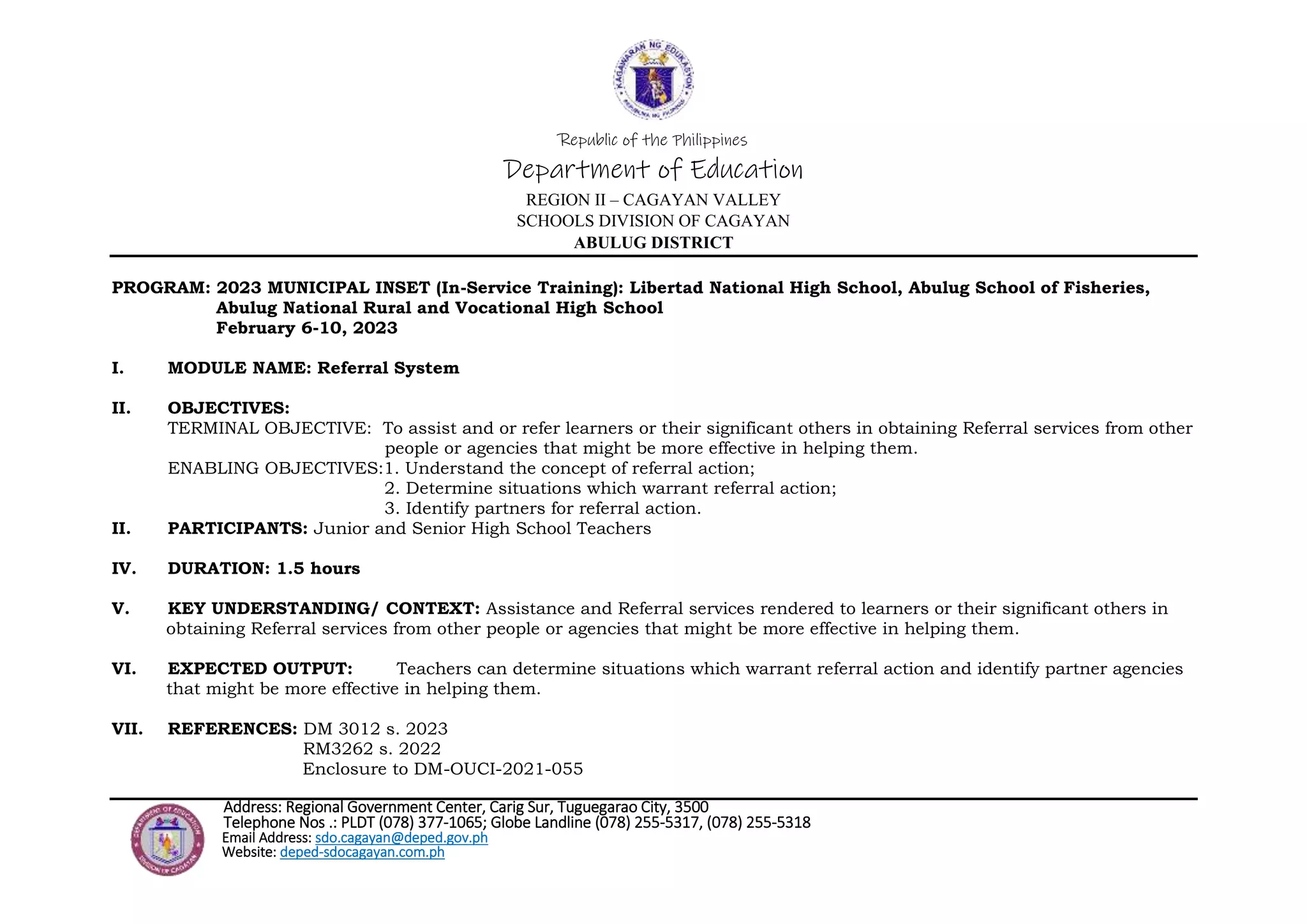 Inset Report referal.docx | Educational Assessment | Education