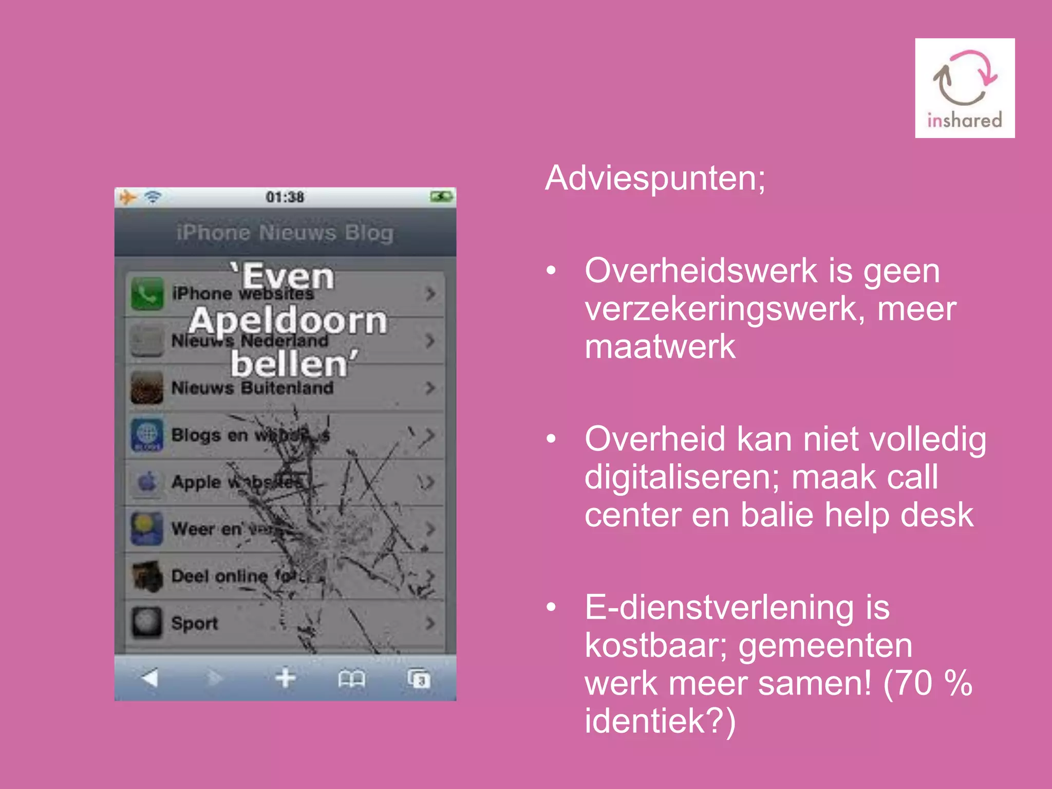 ‘Digitale dienstverlening’ presentatie van Inshared | PDF