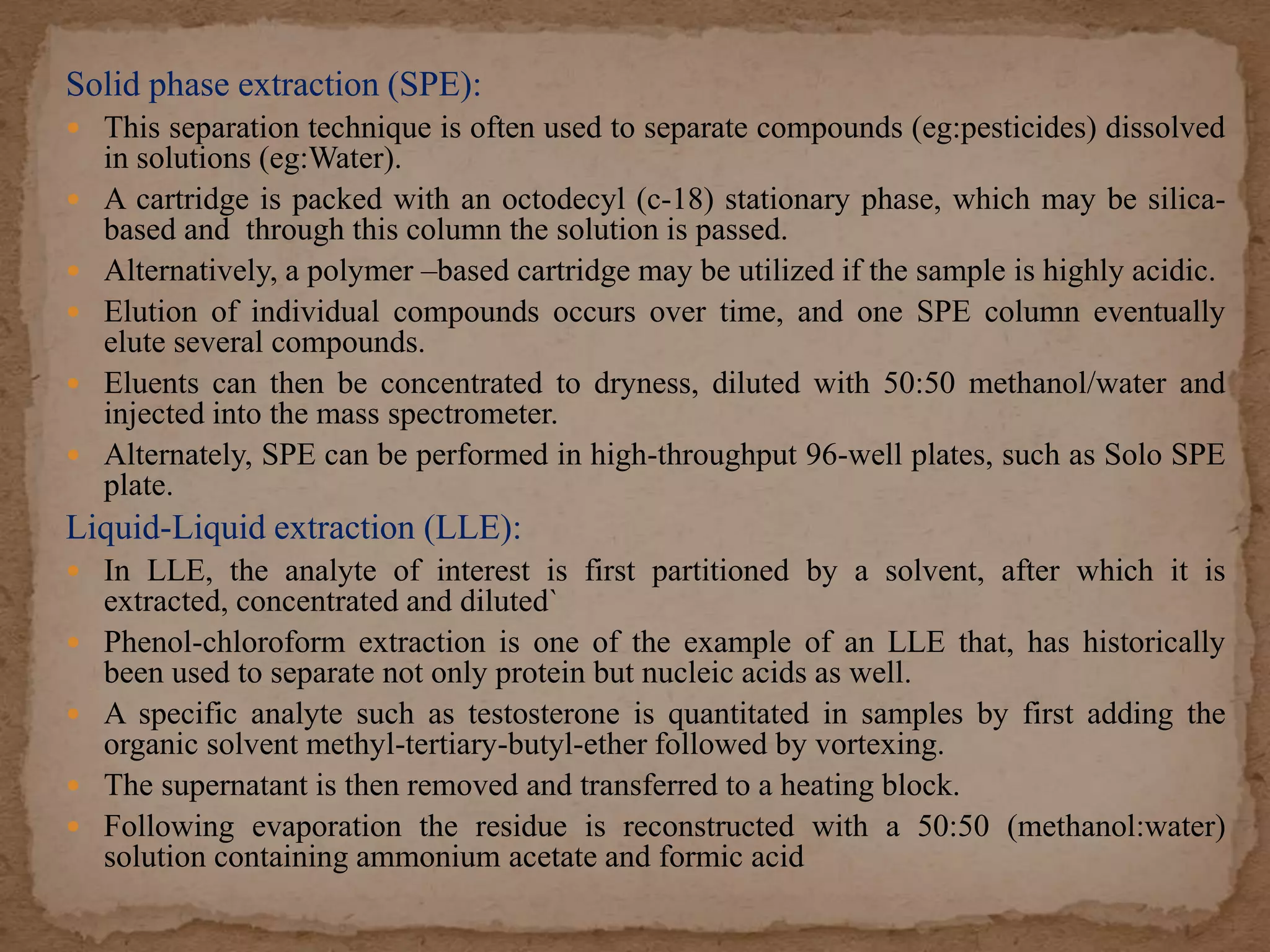 Sample preparation for Chromatography | PPTX