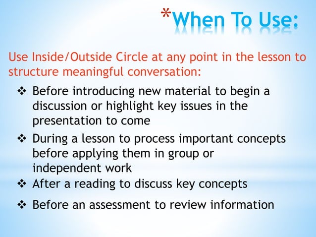 Inside outside circle- strategy | PPT