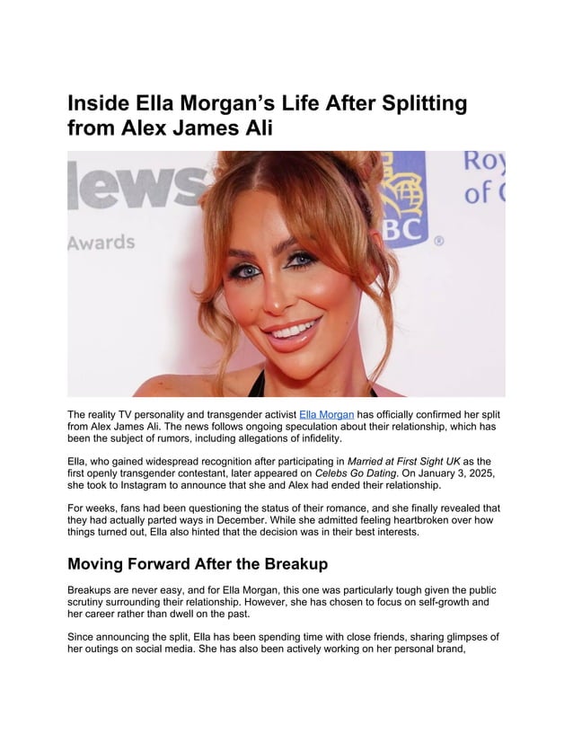 Ella Morgan’s Life After Splitting from Alex James Ali | PDF