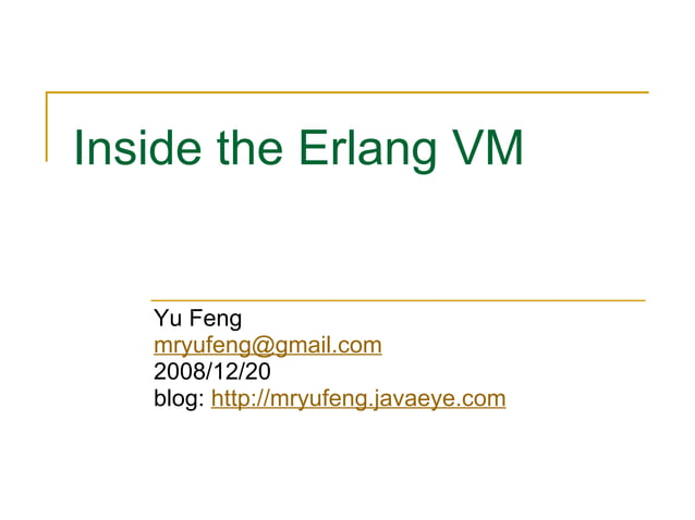 Inside the Erlang Vm | PPT