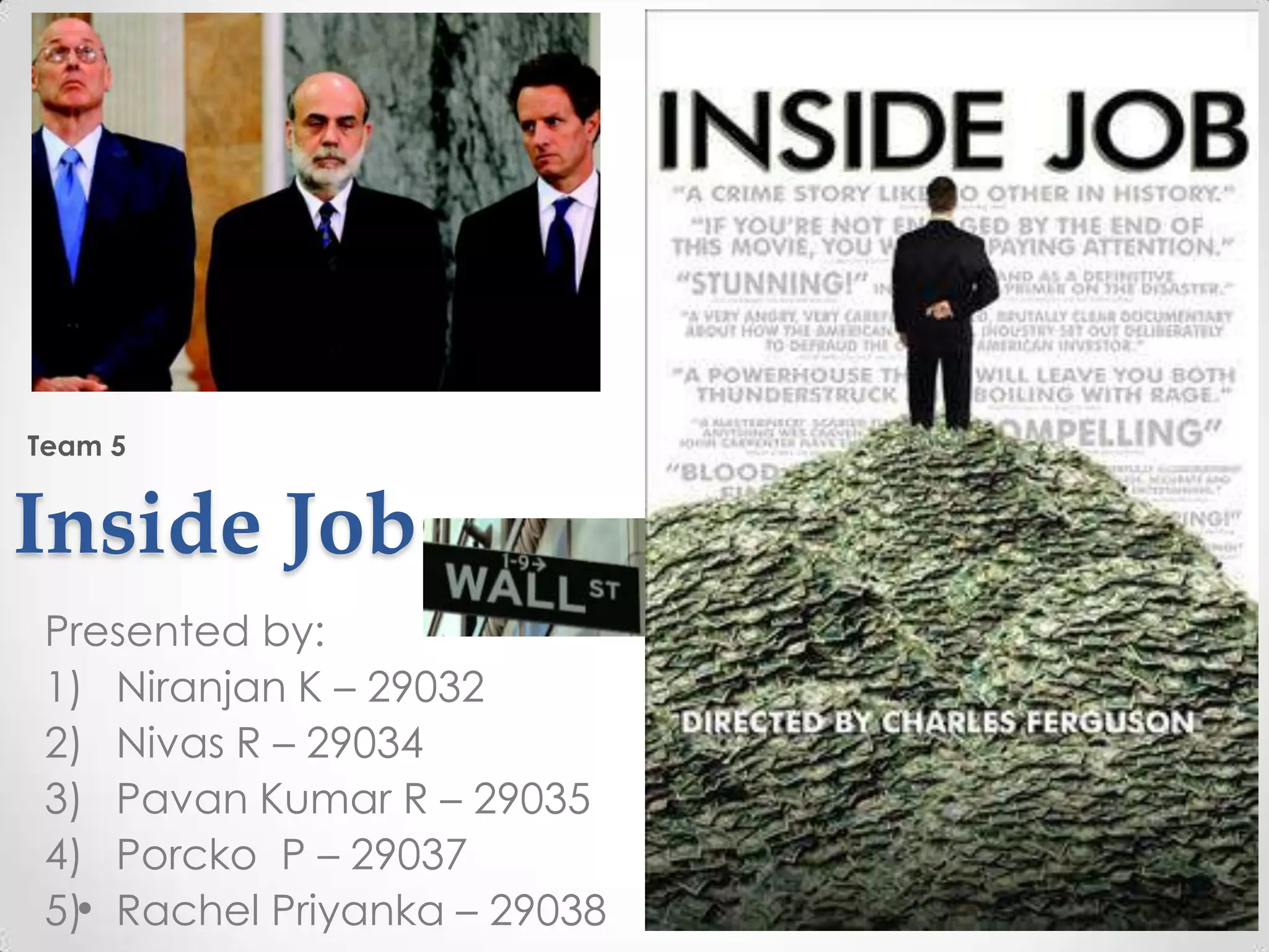 Inside job-movie review-corporate governance | PPTX