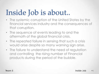 Inside job-movie review-corporate governance | PPTX