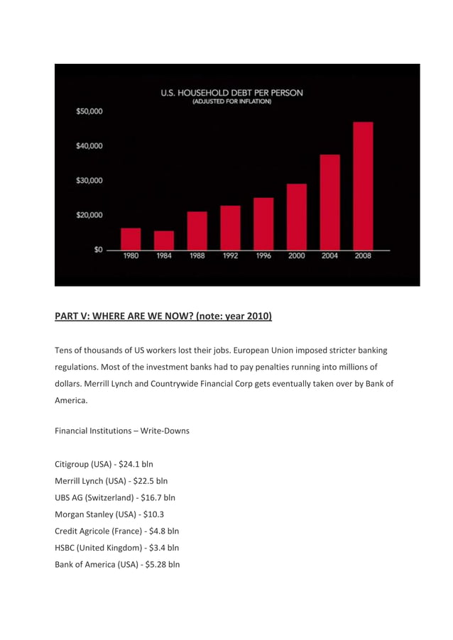 The Economic Crisis of 2008 (US Housing Bubble) - Inside Job Movie | PDF
