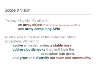 Inside NumPy: preparing for the next decade | PPT