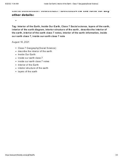 Inside Our Earth _ Interior of the Earth – Class 7 Geography(Social ...