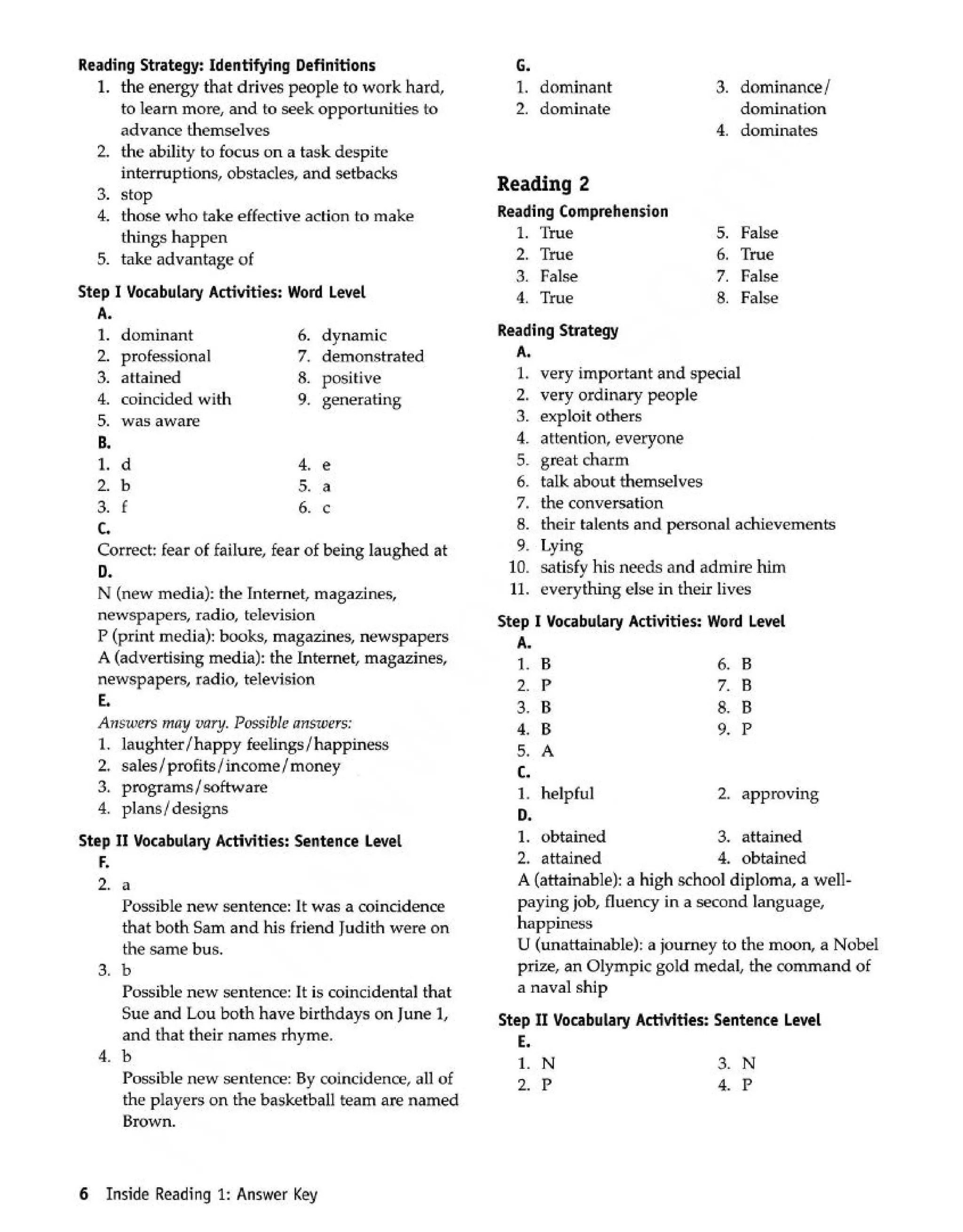 Inside reading 1 instructor's pack | PDF