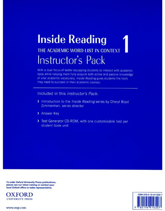 Inside reading 1 instructor's pack | PDF