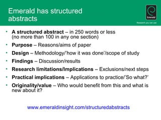 Insiders guide to getting published | PPT