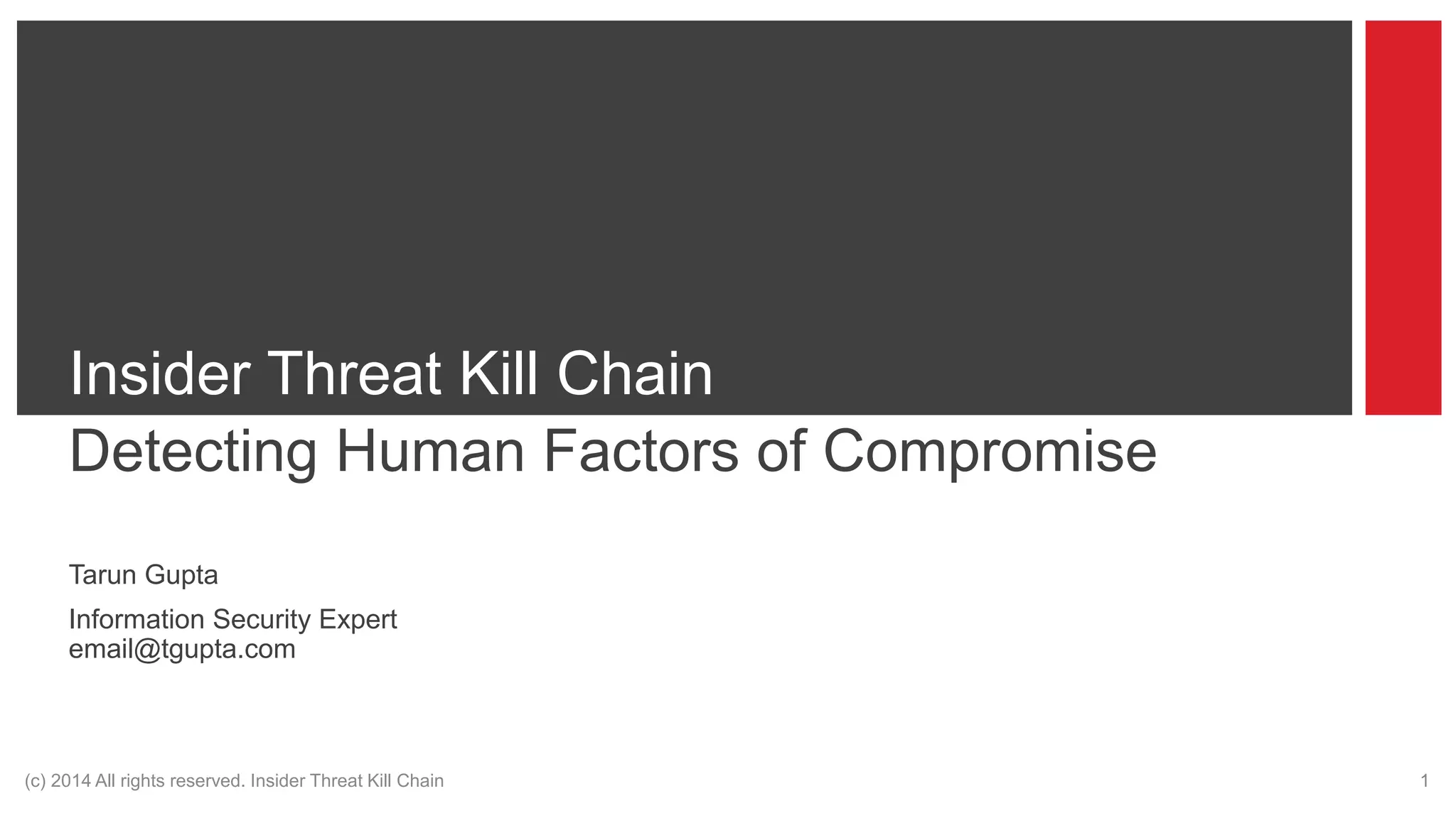 Insider threat kill chain | PPTX