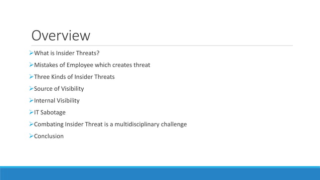 Insider threats and countermeasures | PPT
