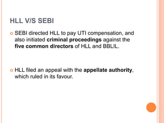 Insider trading ( case study : HLL v/s SEBI ) | PPTX