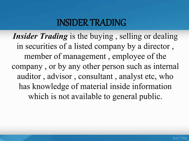 Insider trading | PPT