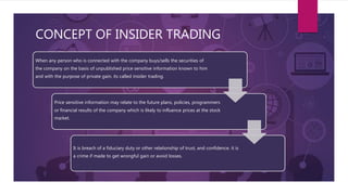 Insider trading complete PPT (SEBI and Case Studies) | PPTX