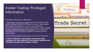 Insider trading complete PPT (SEBI and Case Studies) | PPTX