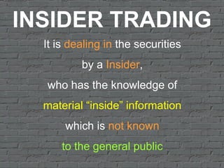 Insights of Insider Trading | PPT