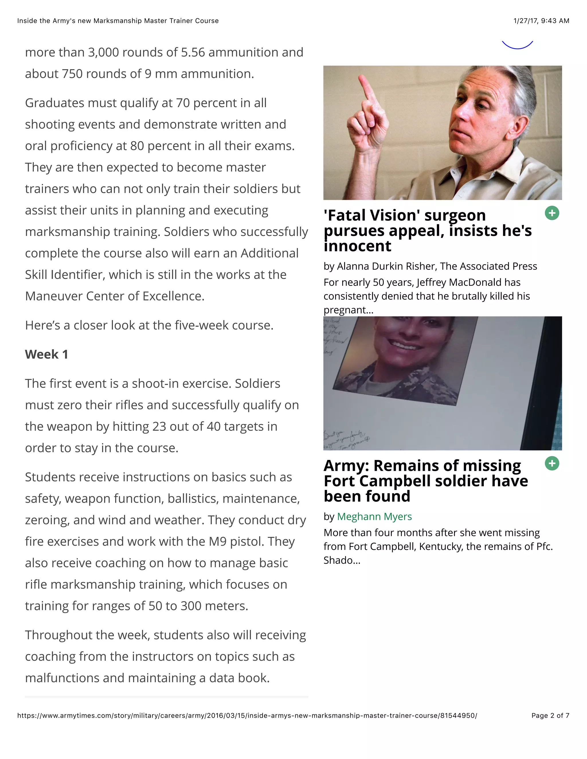 Inside the army's new marksmanship master trainer course | PDF