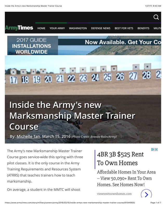 Inside the army's new marksmanship master trainer course | PDF | Arms ...