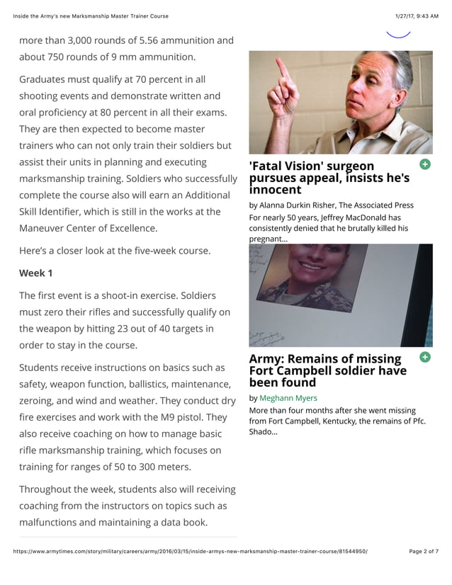 Inside the army's new marksmanship master trainer course | PDF | Arms ...