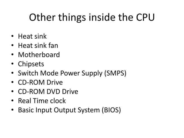 Inside the CPU | PPTX | Computer Peripherals | Computing