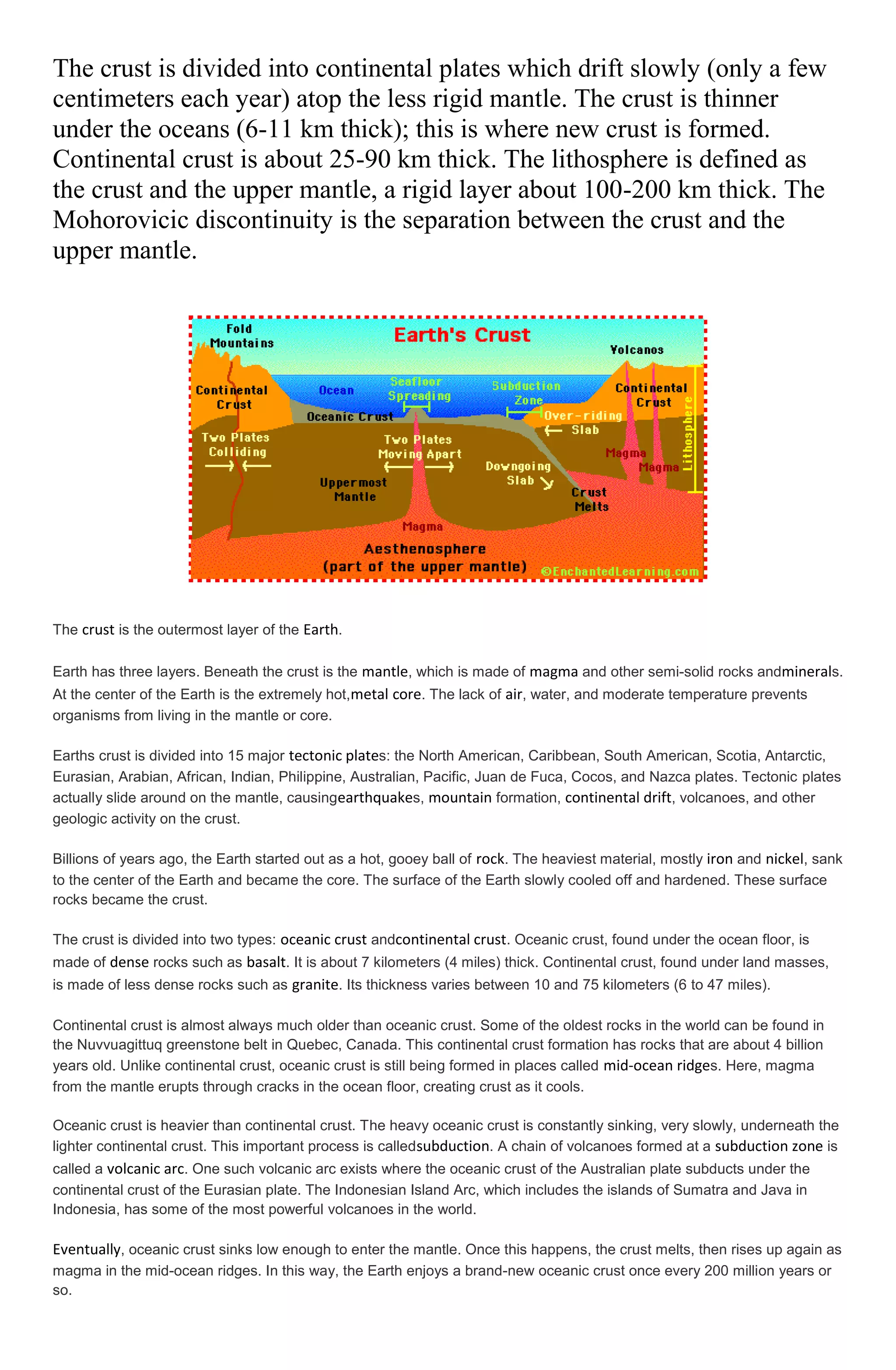 Inside the earth | DOCX | Geography | Science