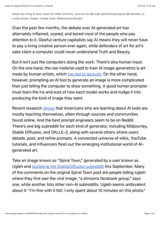 Inside the Magical World of AI Prompters on Reddit | PDF