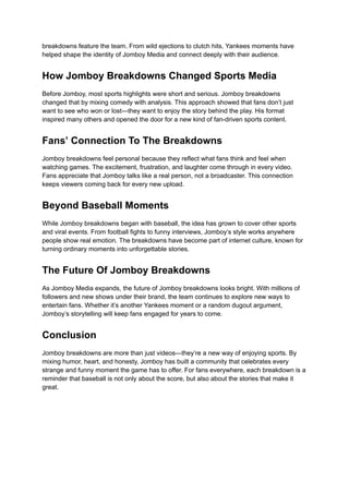 Inside The Magic Of Jomboy Breakdowns And Their Lasting Impact On Fans ...
