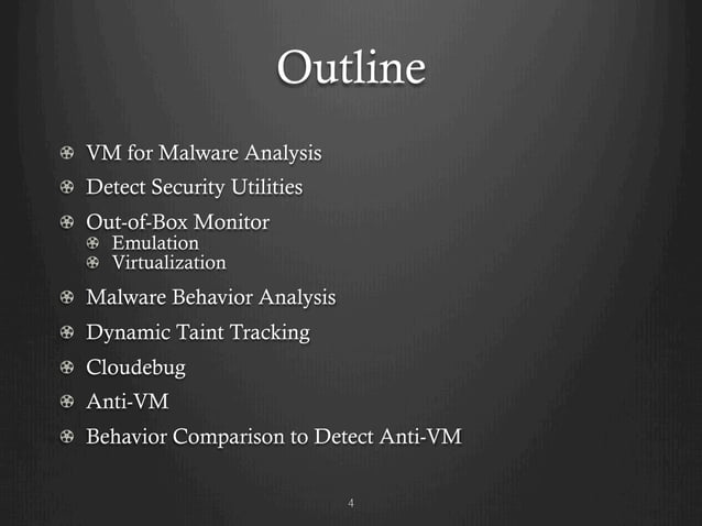 Inside the Matrix,How to Build Transparent Sandbox for Malware Analysis | PPT
