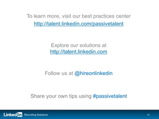 Inside the world of passive talent research & tips | PDF