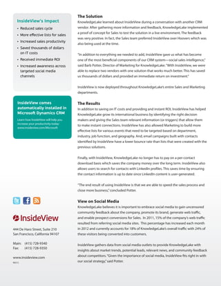 InsideView success story Knowledge Lake | PDF