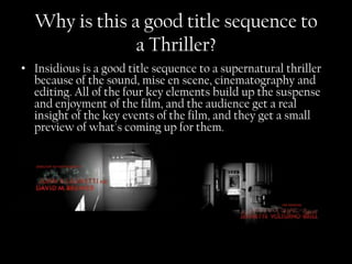 Insidious - Title Sequence | PPTX | Movies | Entertainment