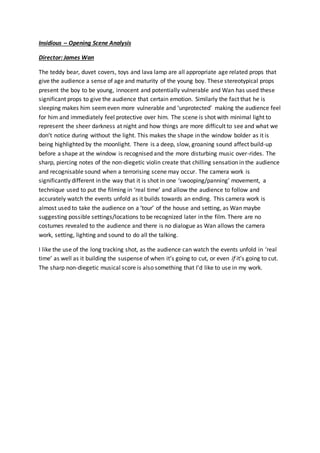 Insidious analysis | DOCX